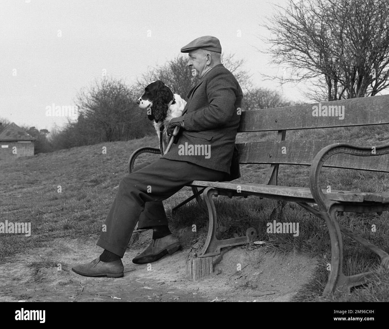 1970s man sitting on a park bench hi-res stock photography and images ...