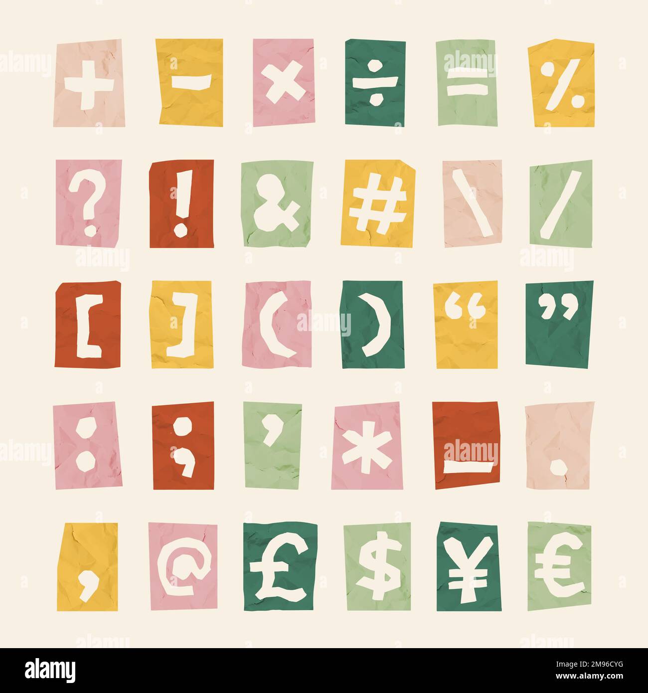 Punctuation marks vector doodle typography set Stock Vector Image & Art ...