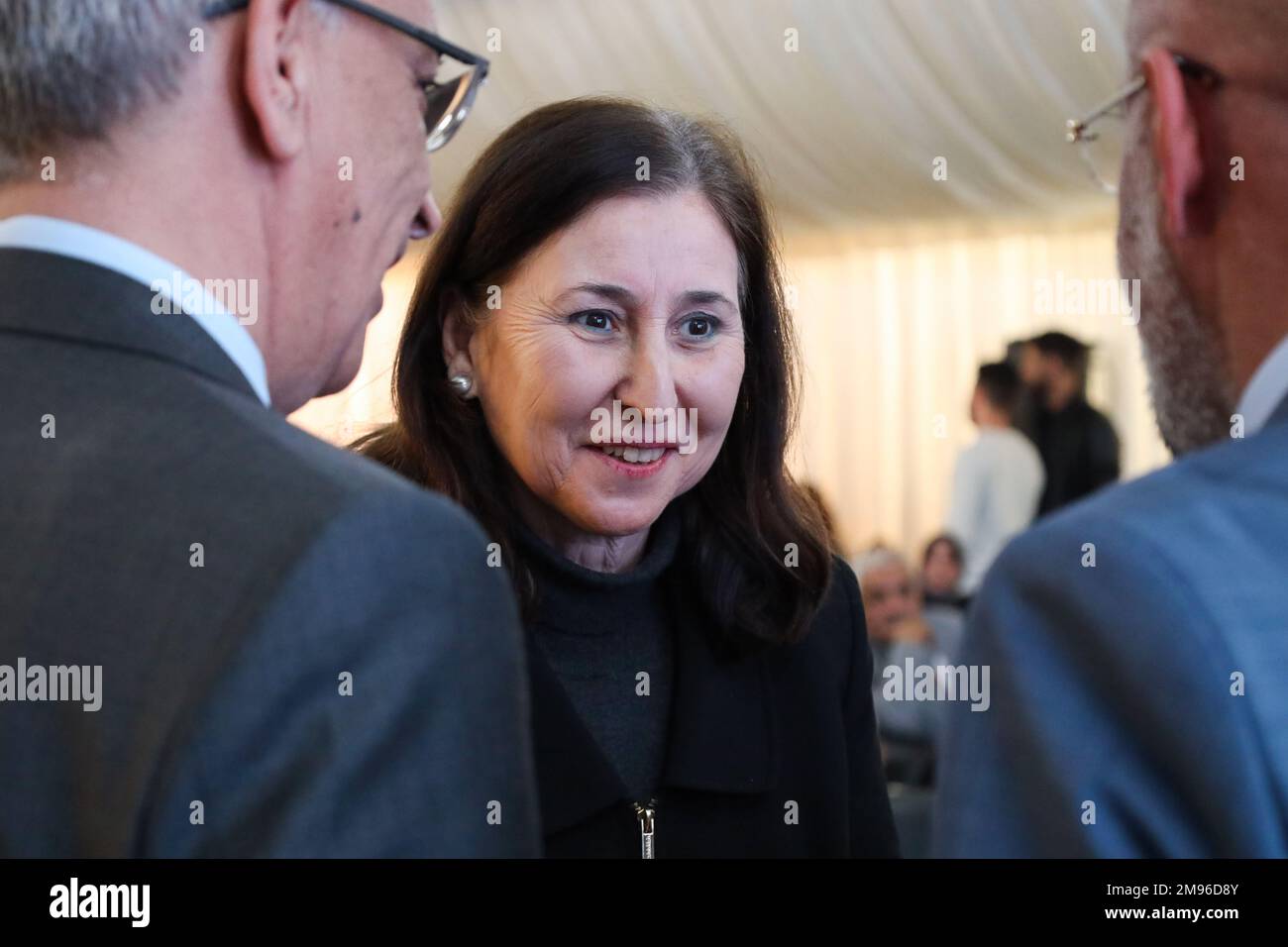 Tunisian Minister of Equipment and Housing Sarah Zaafrani attends the ...
