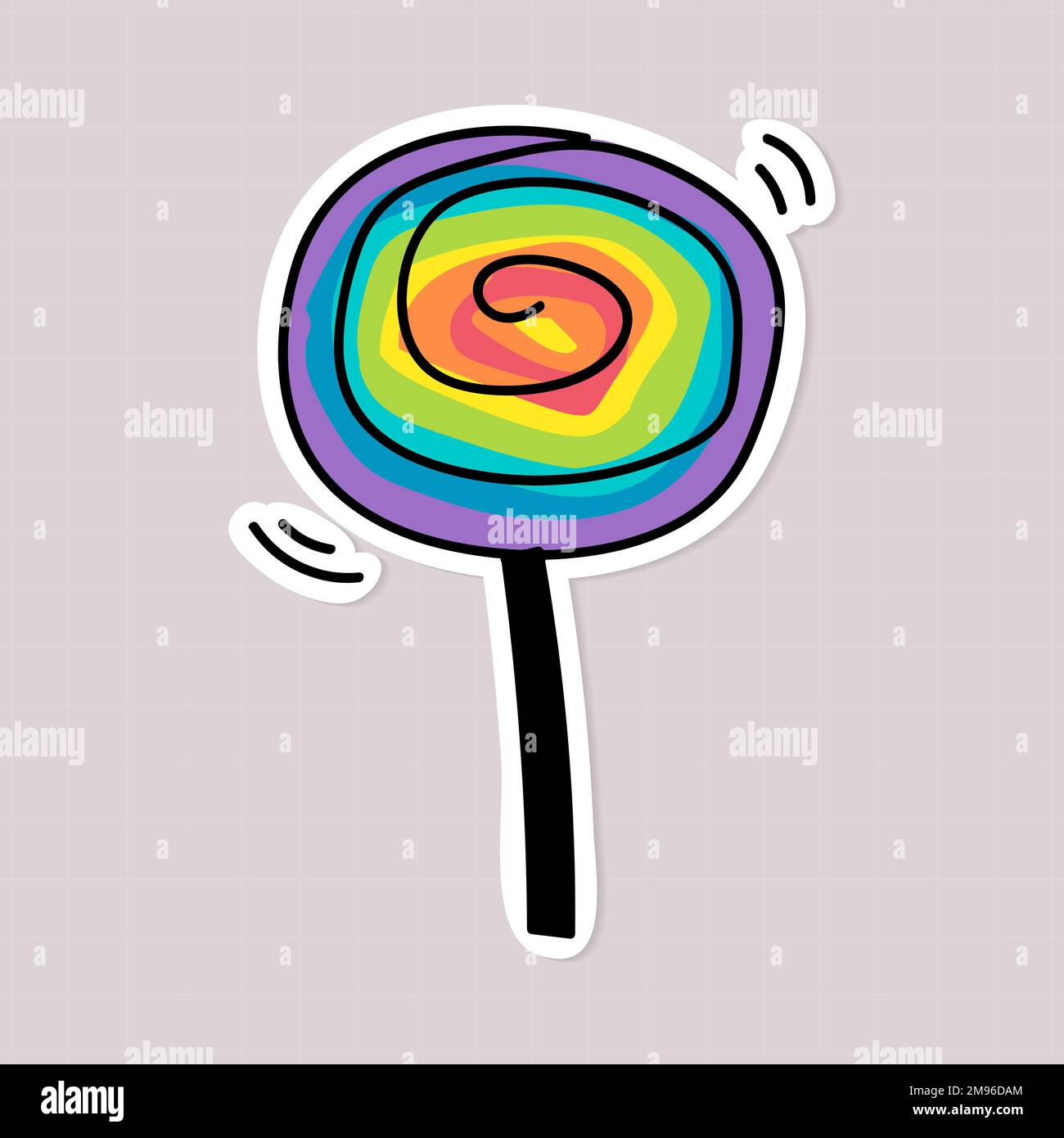 Rainbow lollipop sticker with a white border vector Stock Vector Image ...