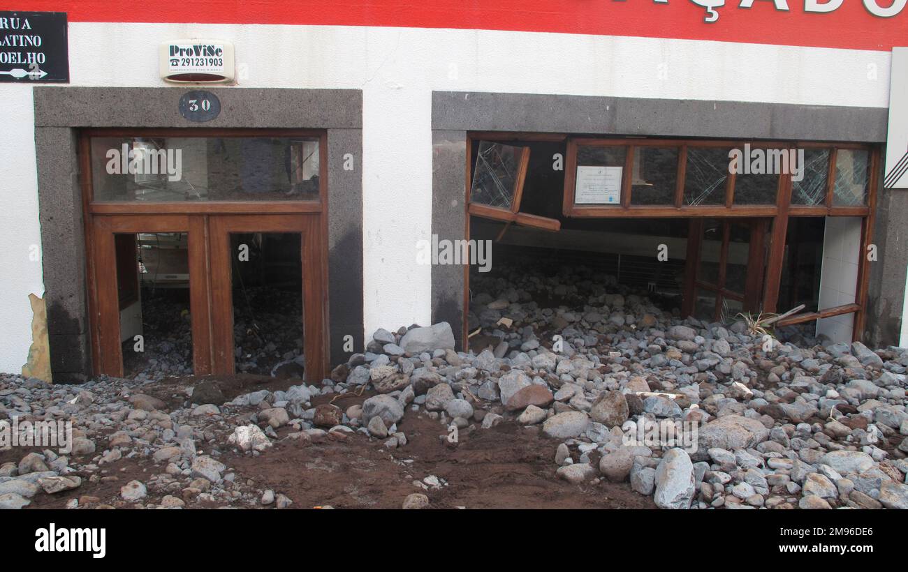 The damage causes by severe flooding in Funchal, Madeira in February ...