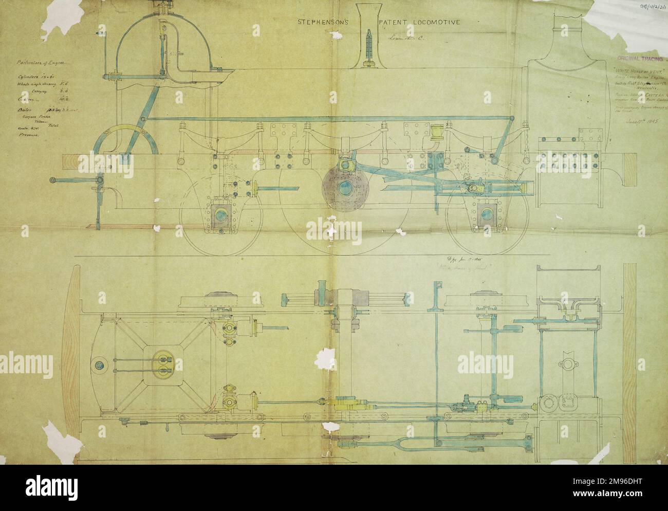 White Horse of Kent, plan and side elevation Stock Photo - Alamy