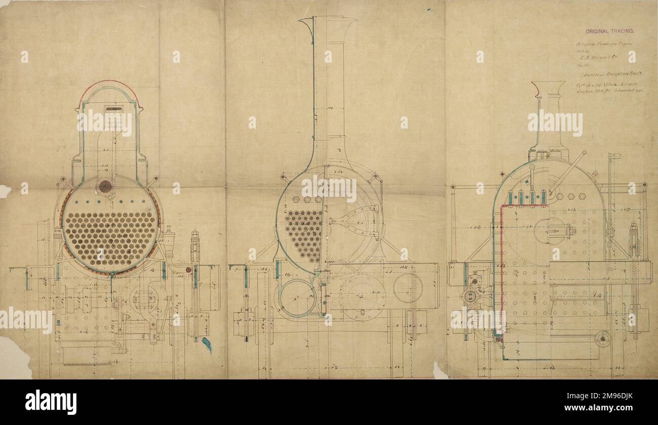 Passenger engine, cross sections Stock Photo - Alamy