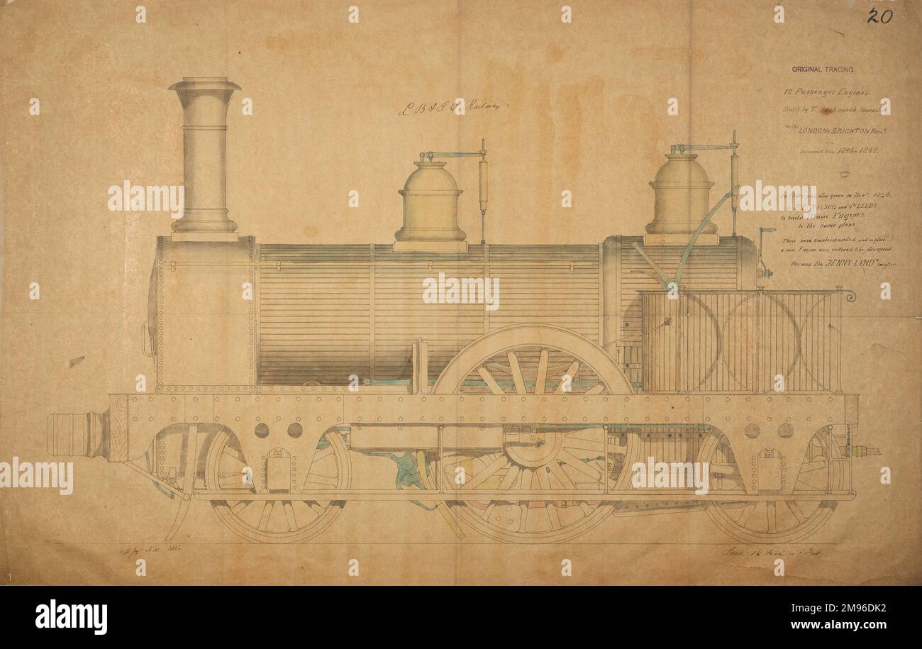 Passenger engine, side elevation Stock Photo - Alamy