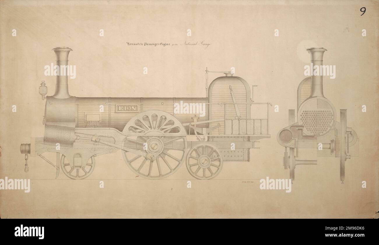 Lion, locomotive passenger engine for the National Gauge, side ...