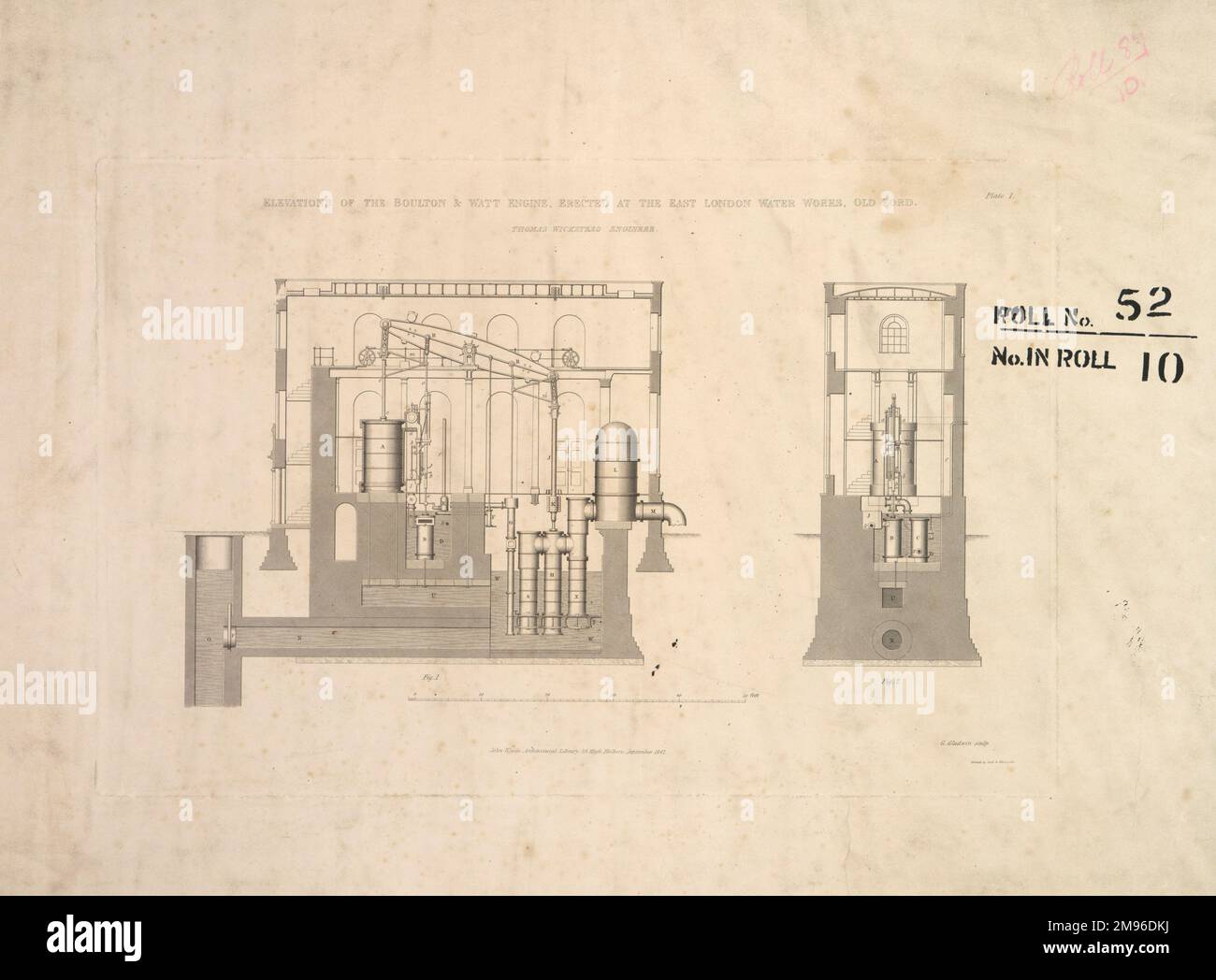 Elevation of the Boulton and Watt engine, erected at the East London ...