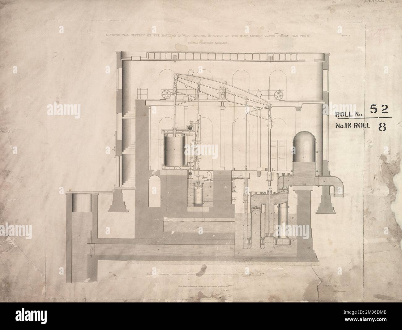 Longitudinal section of the Boulton and Watt engine erected at the East ...