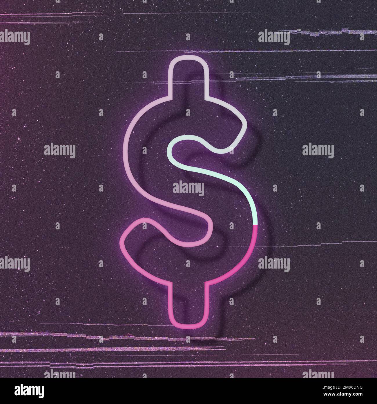Pink neon glow dollar sign vector font typography Stock Vector Image ...