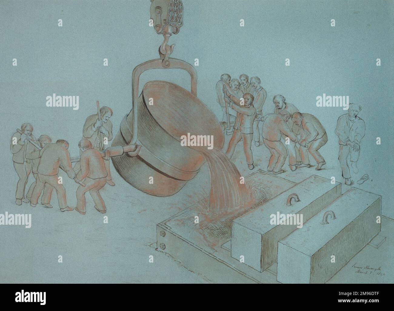 Old style ladle for pouring molten metal Stock Photo - Alamy