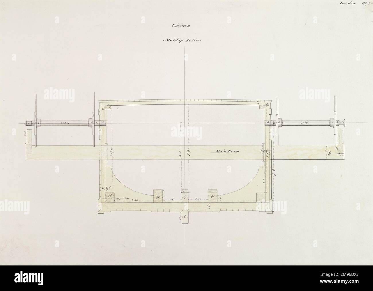 Steam yacht Caledonia's midship section, London Stock Photo - Alamy