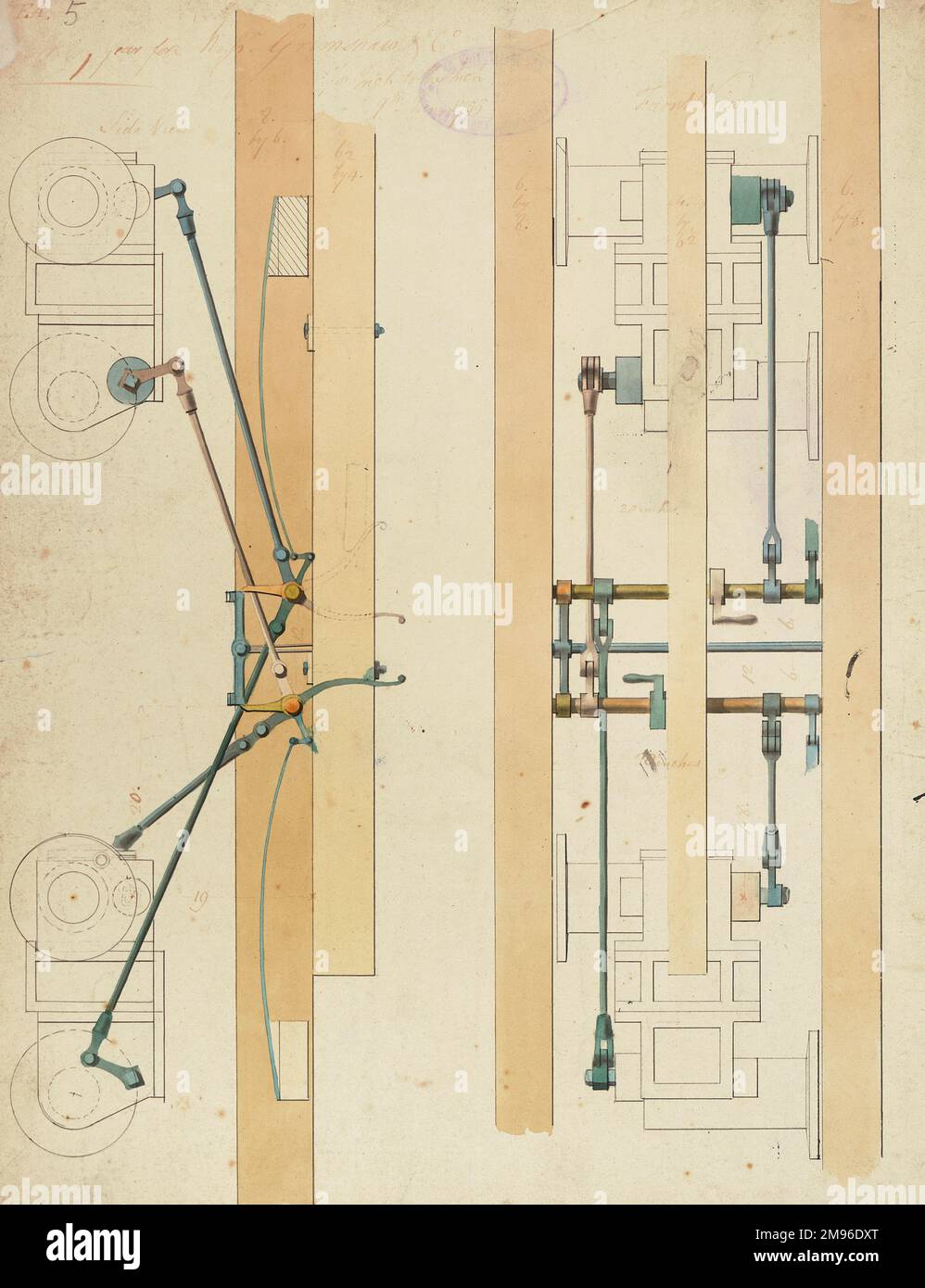 Gear, front and side view Stock Photo - Alamy