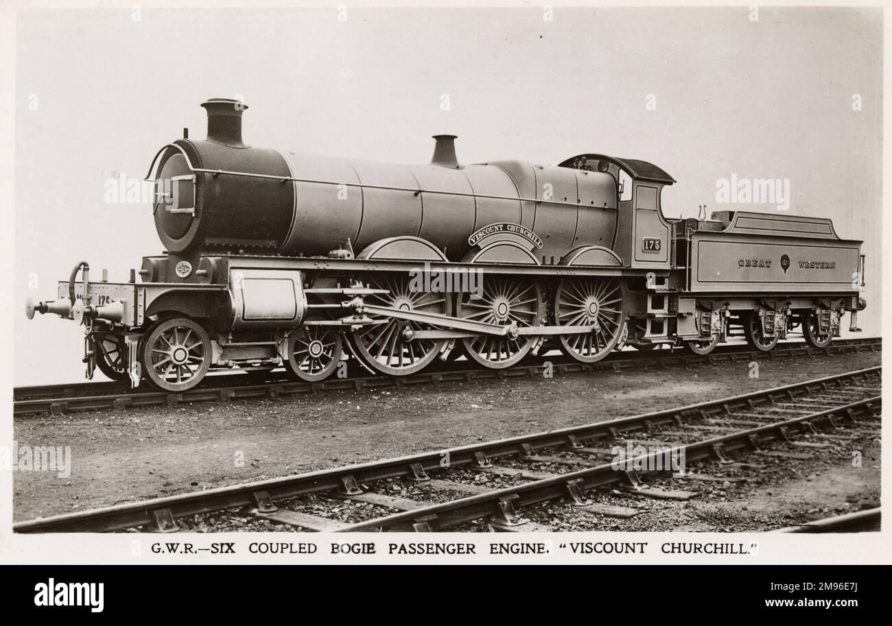 Locomotive no 175 Viscount Churchill six coupled bogie passenger engine ...
