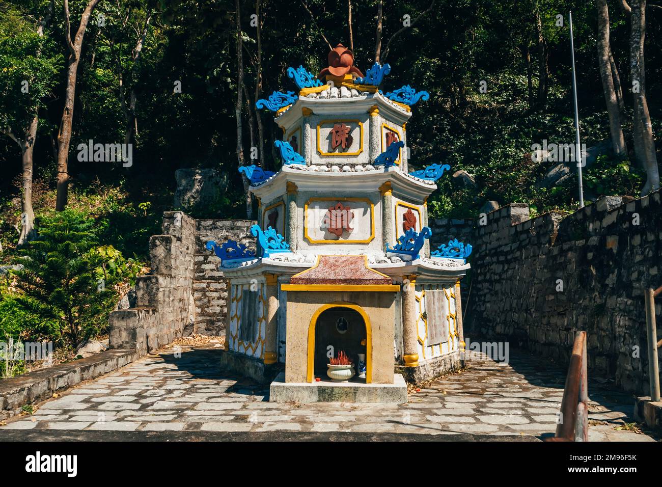 TA CU, PHAN THIET, VIETNAM - MARCH 7, 2017: Landmarks in Linh Son Truong Tho pagoda on the ...
