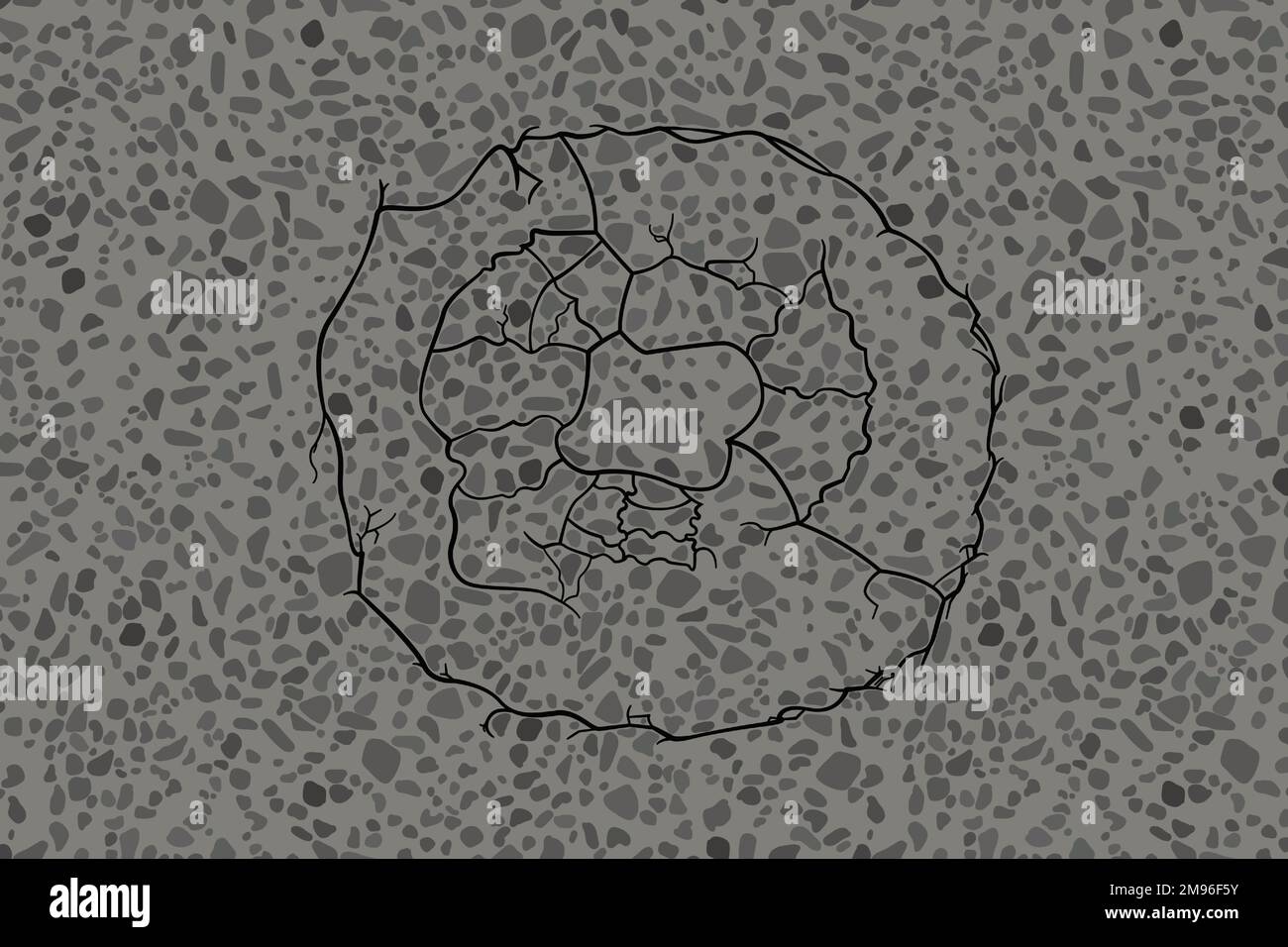 Broken asphalt, a damaged road vector illustration design Stock Vector ...