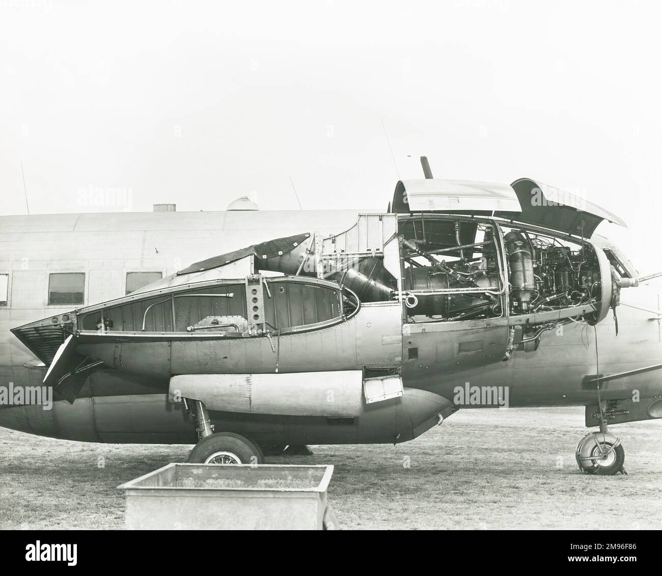 Varsity, an assymetric engine flying test bed displaying Eland ...
