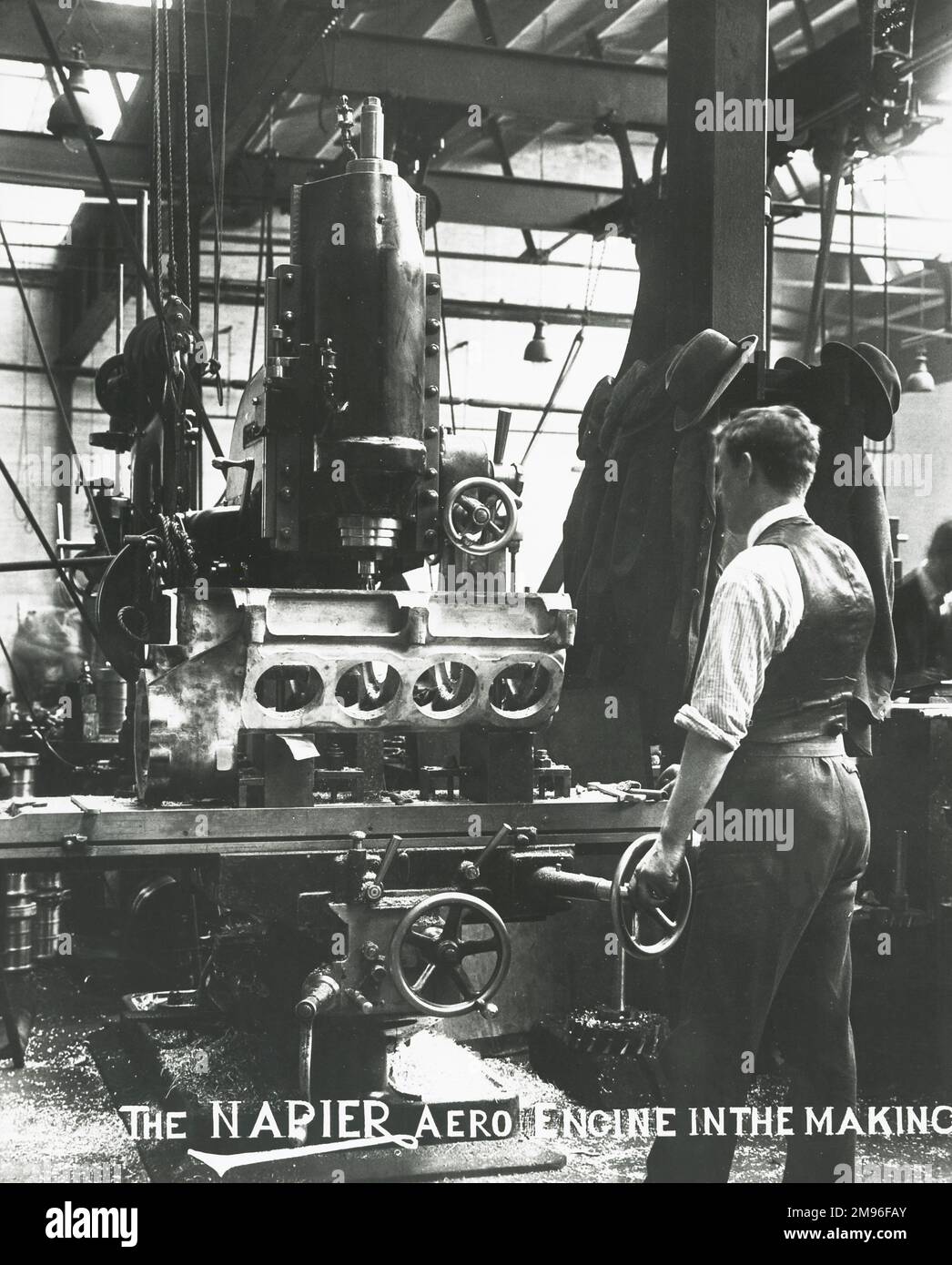 The Napier aero engine in the making vertical milling an inverted Lion ...