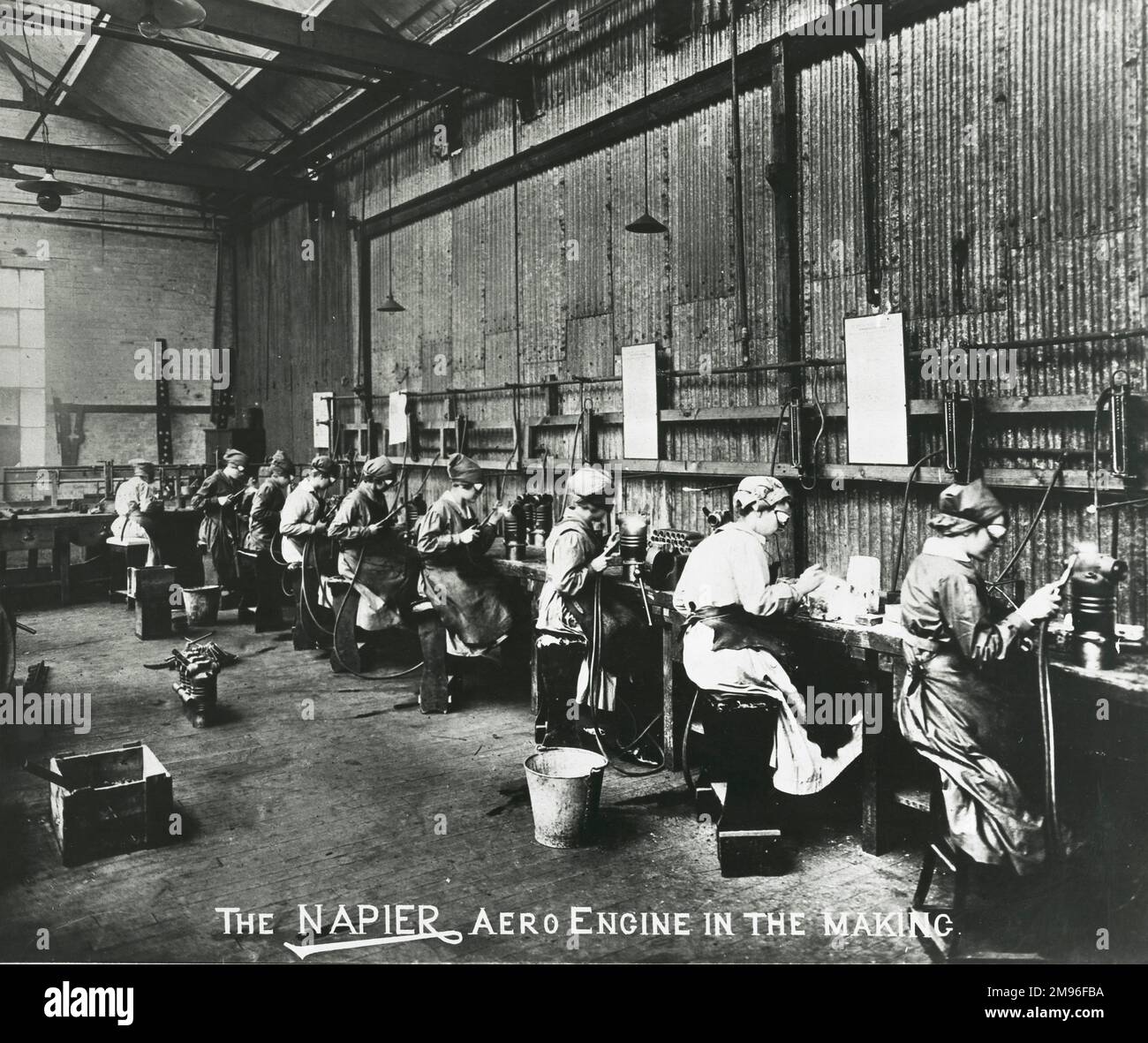 The Napier aero engine in the making women torch operators soldering ...