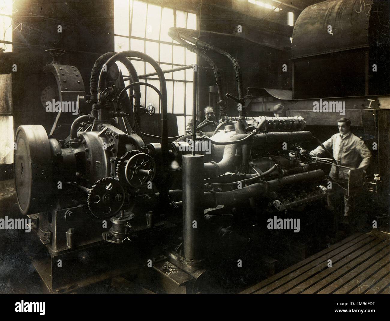 Cub. the world's first 1000hp aircraft engine, undergoing water brake ...