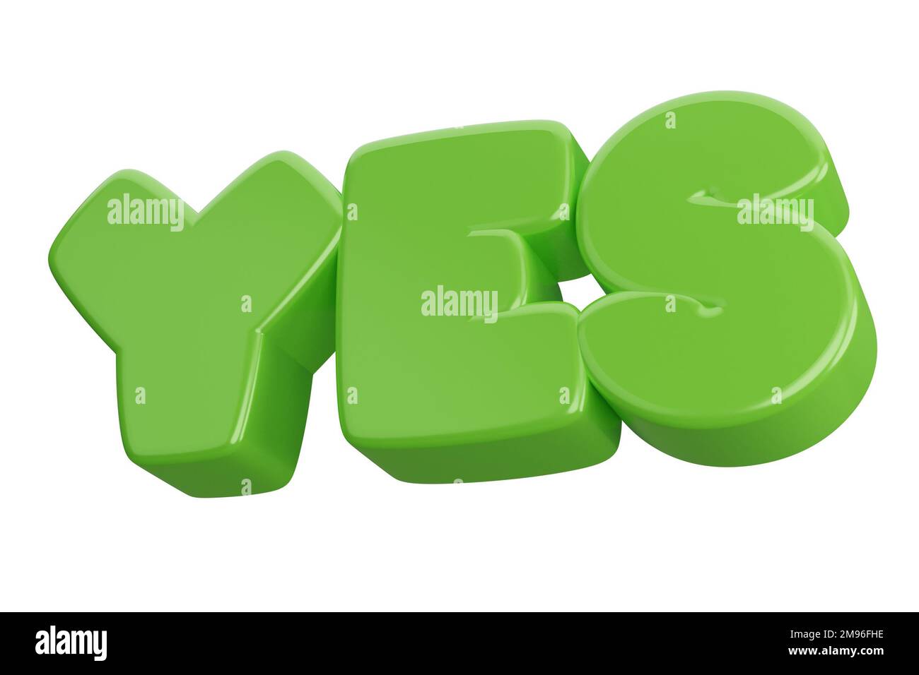 yes 3d word text Stock Photo - Alamy