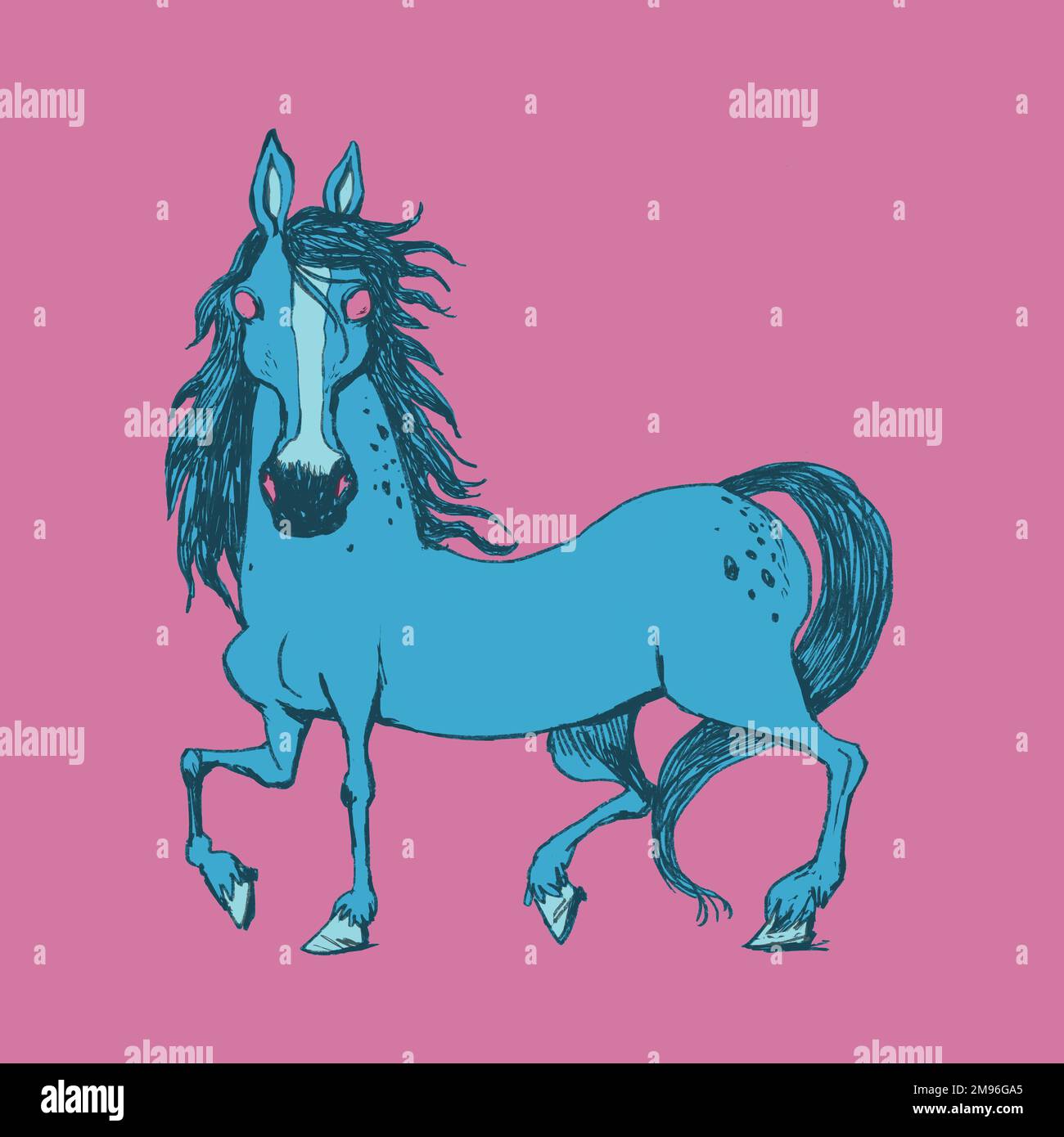 Blue Horse Clip Art