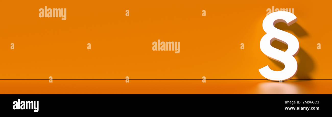 Paragraph Section sign standing on the floor - Symbol of Law and ...