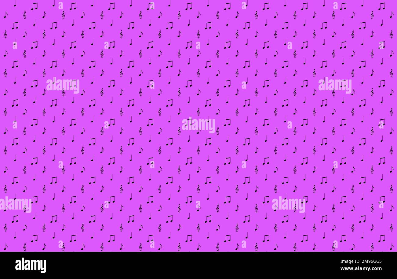 Pattern of black musical notes on lavender purple background Stock ...