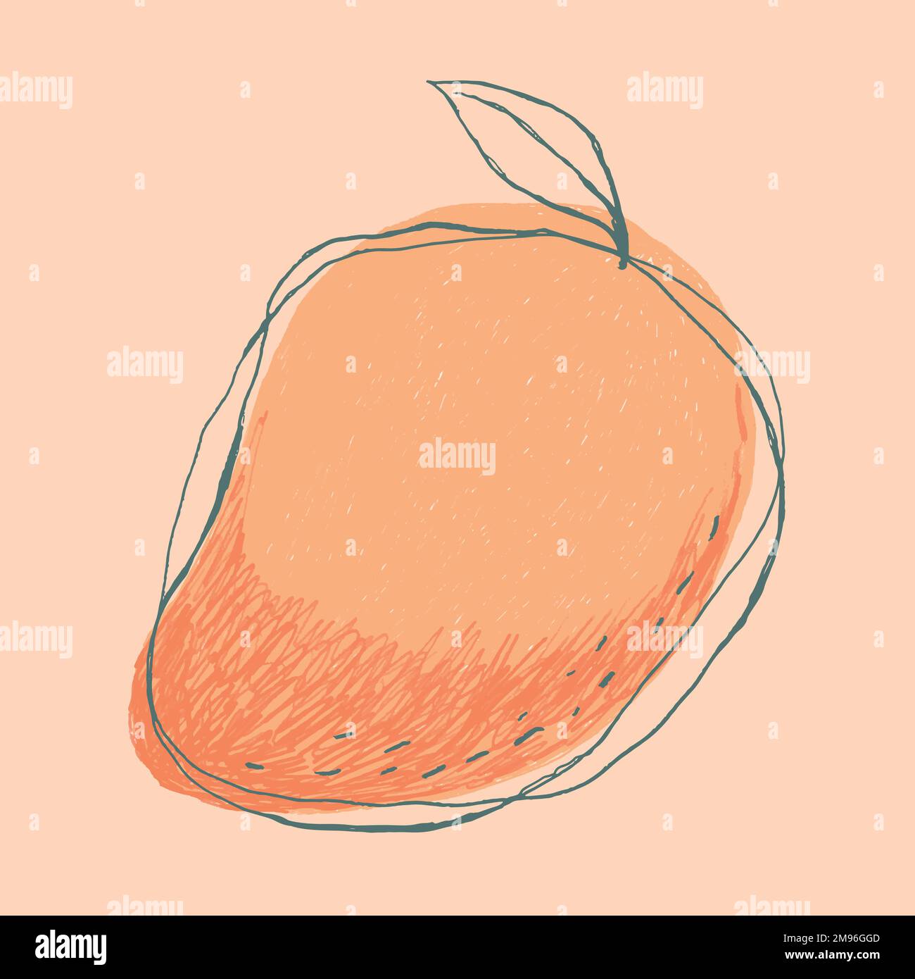 Fruit doodle mango logo vector hand drawn Stock Vector Image & Art - Alamy