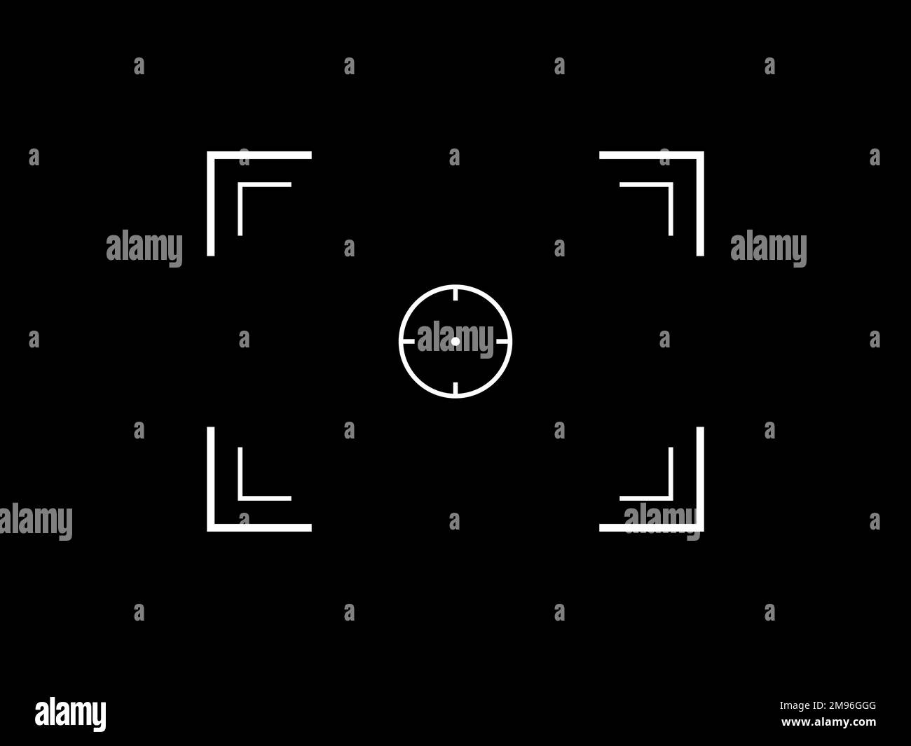 Simple vector target aim, focus lens icon template, logo, camera frame ...