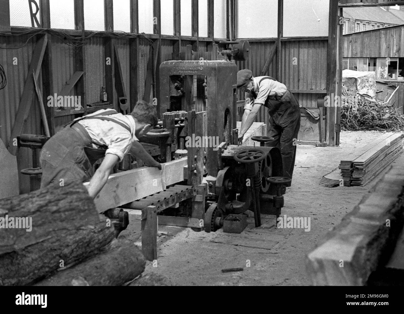Wood saw mill Black and White Stock Photos & Images - Alamy