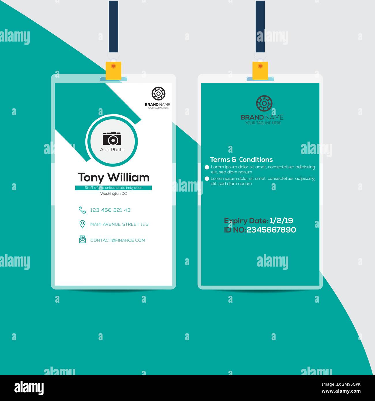 Office ID card design template. Corporate Business identity card for ...