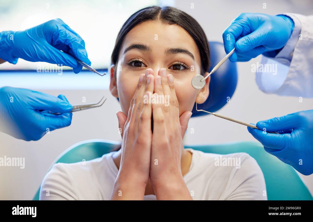 Feeling nervous Not for long. a young woman experiencing anxiety while ...
