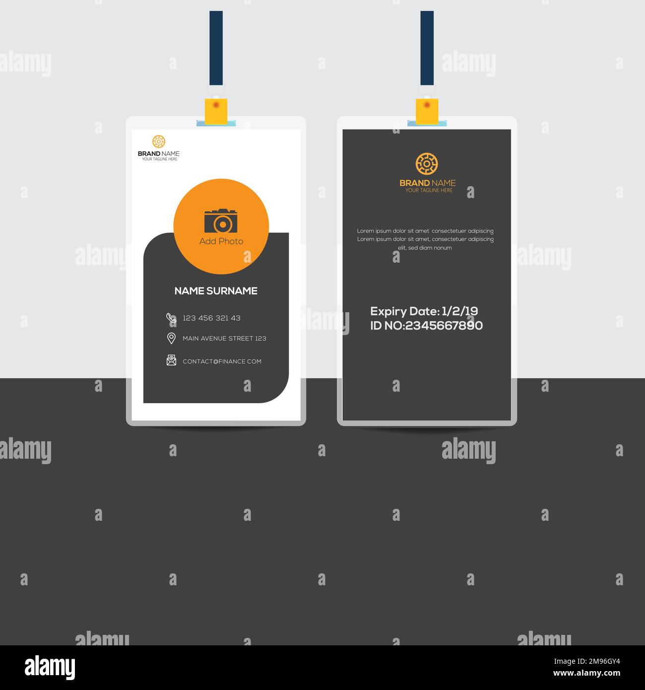 Office ID card design template. Corporate Business identity card for ...