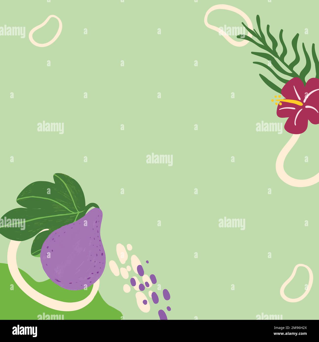 Pear fruit frame on a green background design vector Stock Vector Image ...