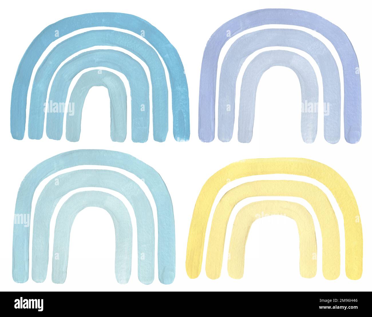 Bright Rainbow Clipart, Delicate Hand Painted Acrylic Rainbows, Kids ...