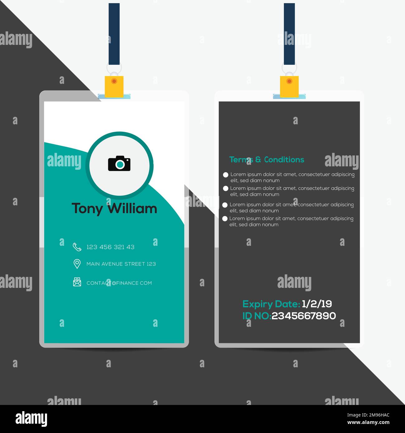 Office ID card design template. Corporate Business identity card for ...