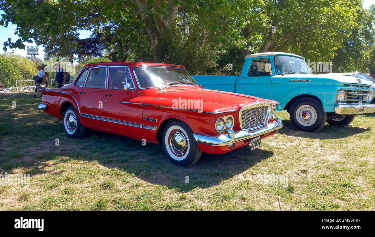 old red 1961 Chrysler Plymouth Valiant V 200 compact four door sedan in ...