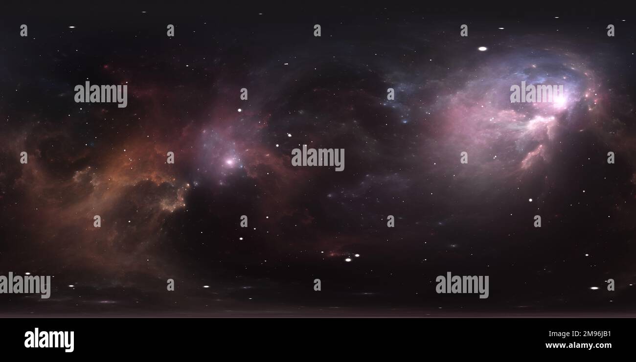Space background with nebula and stars. Panorama, environment 360 HDRI ...