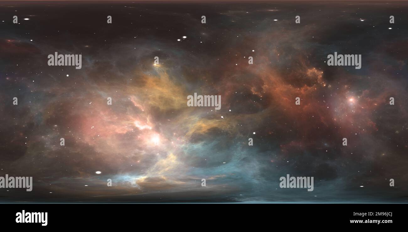 Space background with nebula and stars. Panorama, environment 360 HDRI ...