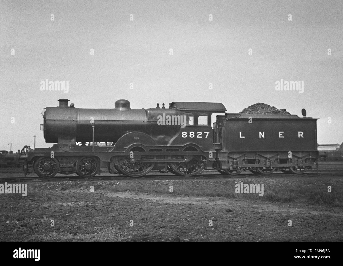 An LNER (London & North Eastern) steam engine on a railway track Stock ...