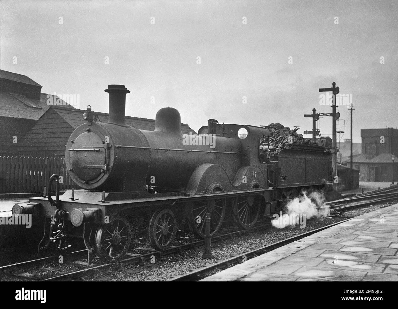 Steam engine in a station Stock Photo - Alamy