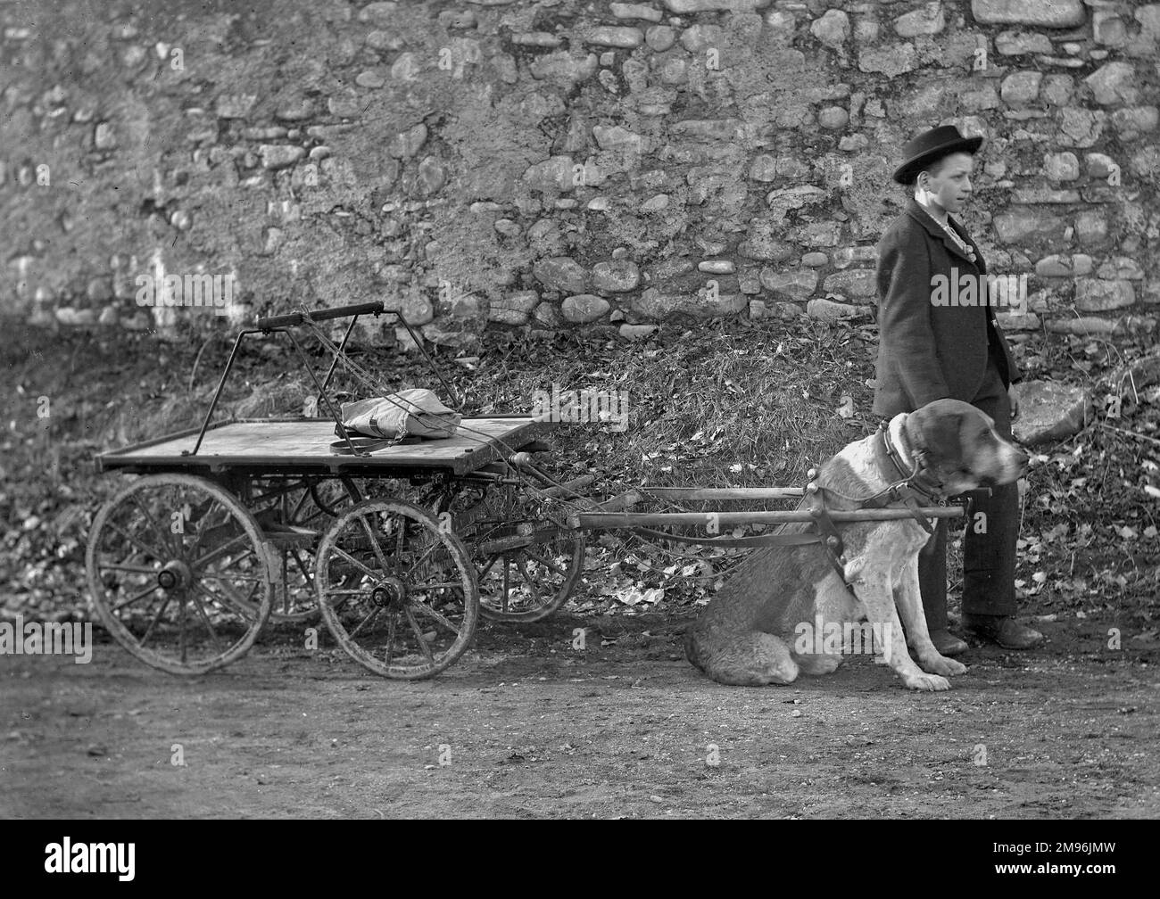 Boy with a hat Black and White Stock Photos & Images - Alamy