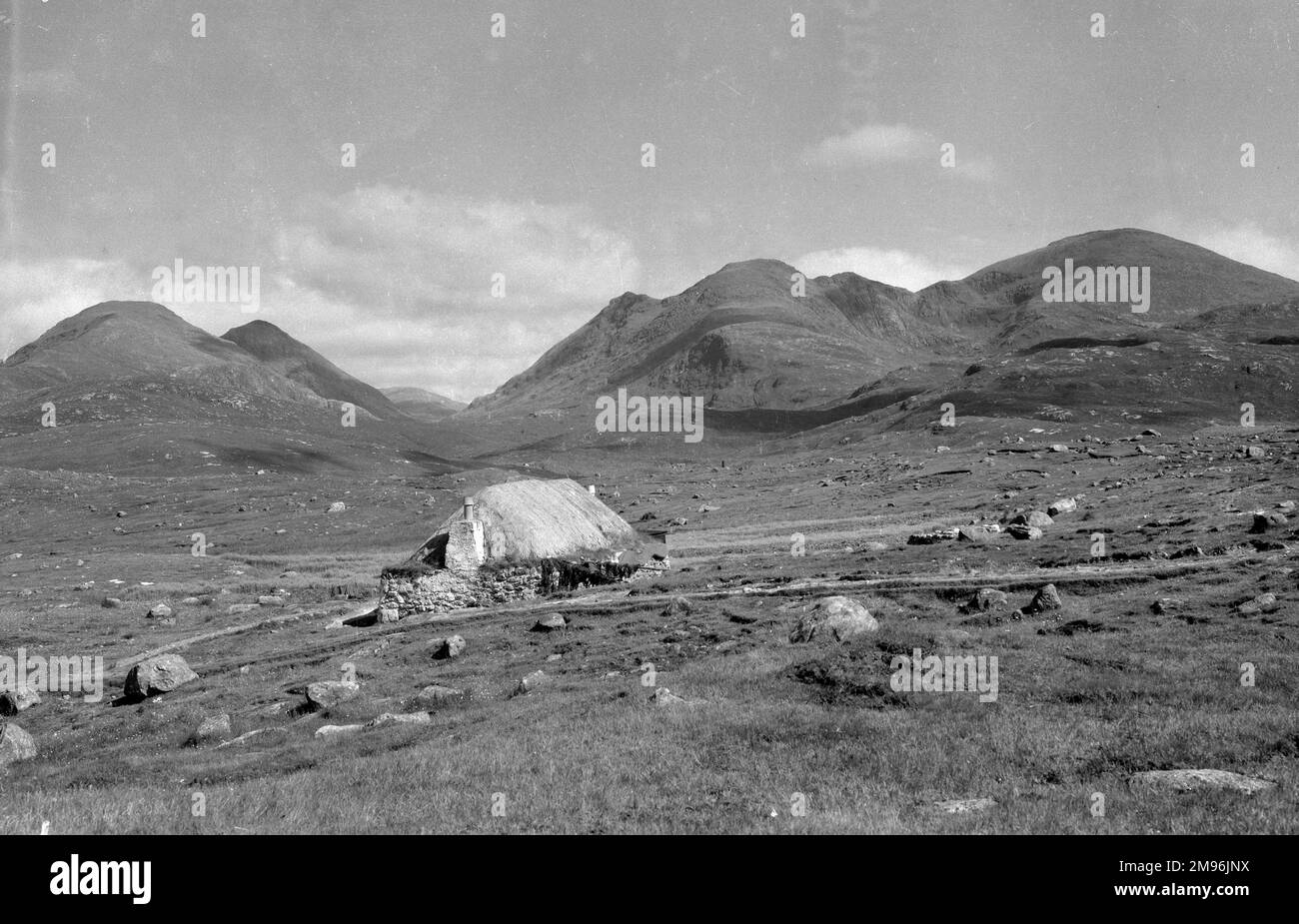 Landscape cottage on hill Black and White Stock Photos & Images - Alamy