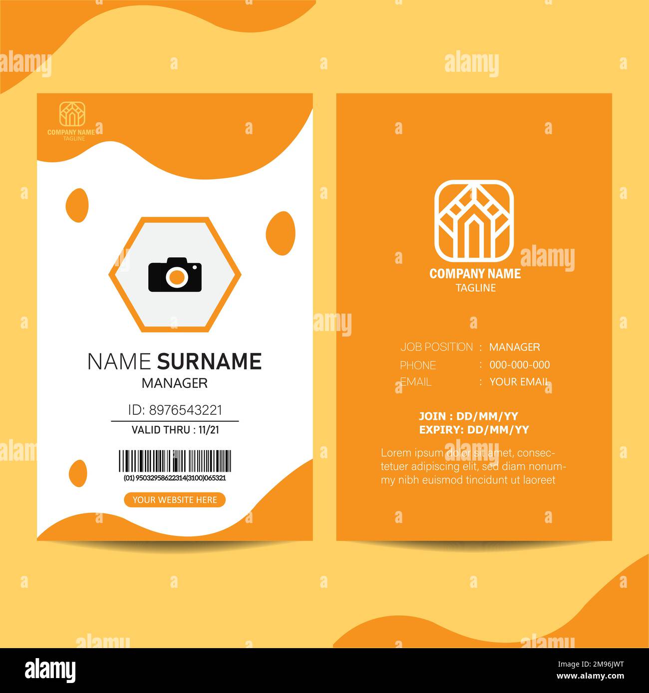Office ID card design template. Corporate Business identity card for ...