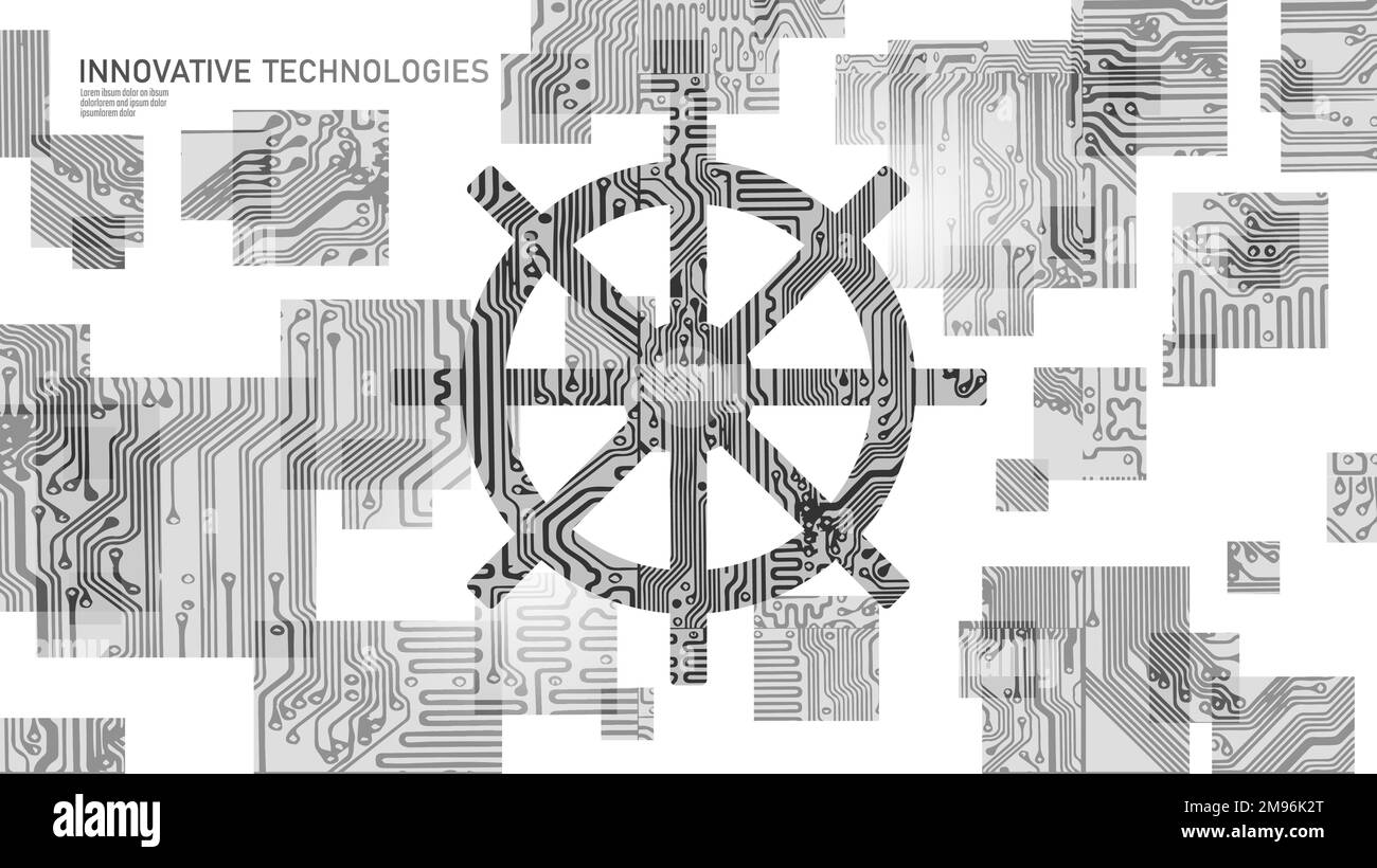 Wheel Helm Computer Developer App Concept Business Digital Open Source Program Data Coding