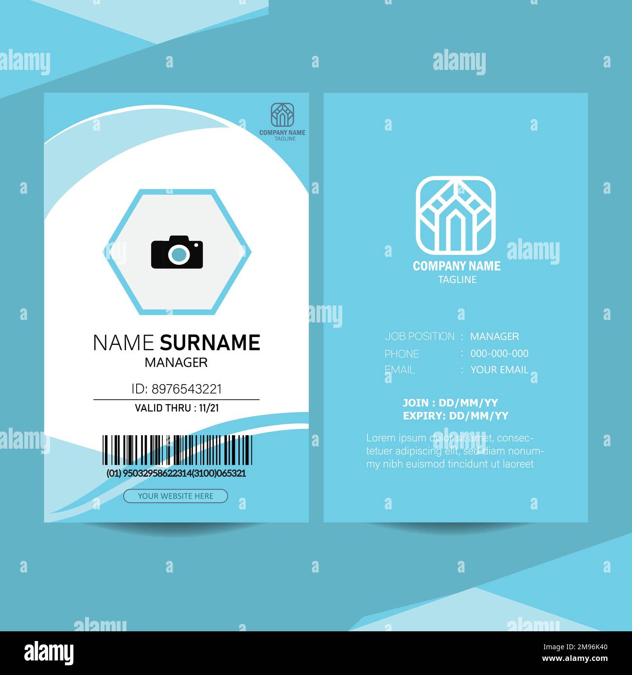 Office ID card design template. Corporate Business identity card for ...