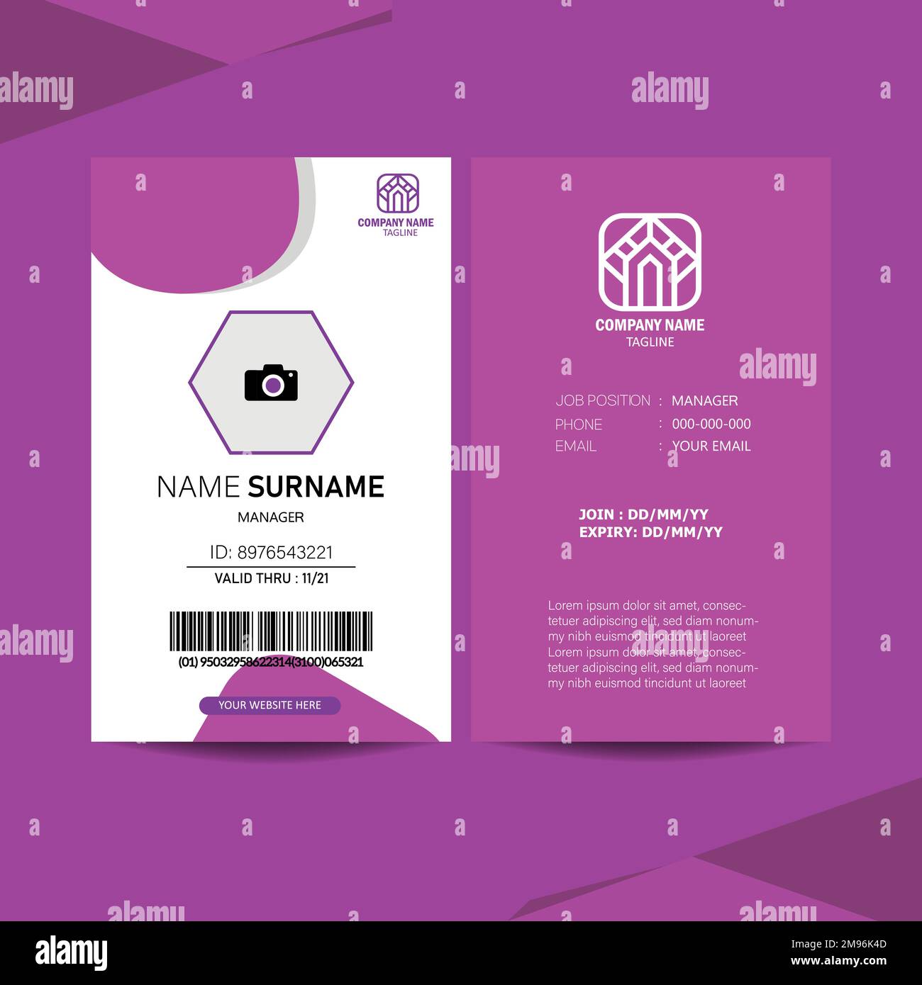 Office ID card design template. Corporate Business identity card for ...