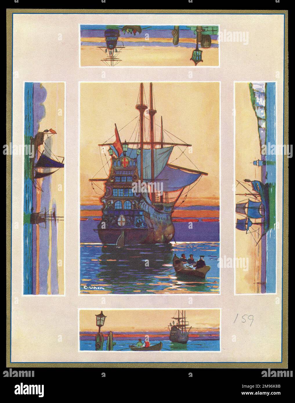 Chocolate box design, featuring various ships and boats Stock Photo - Alamy