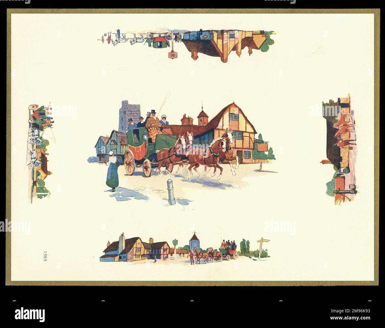 Chocolate box design, featuring 18th century coaching scenes Stock ...