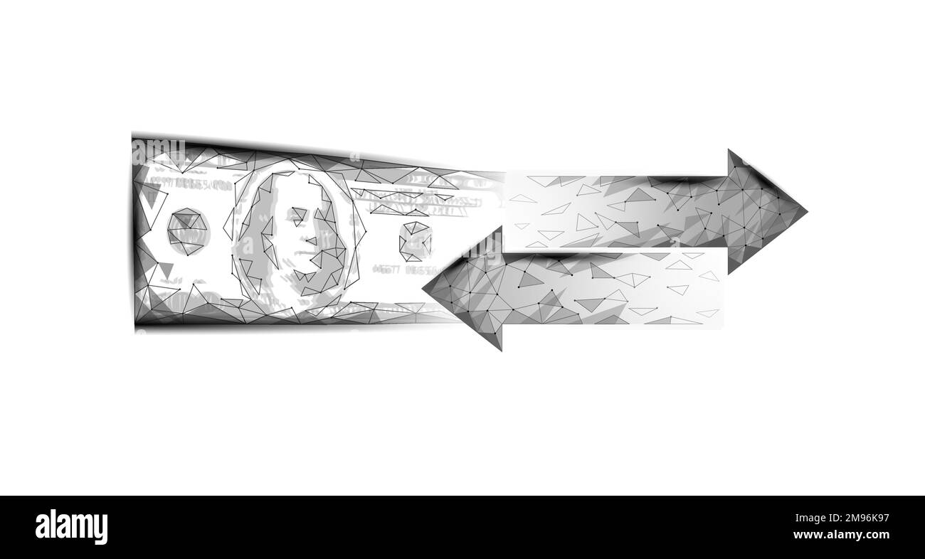 Money exchange arrows symbol concept. 3D geometric finance online ...