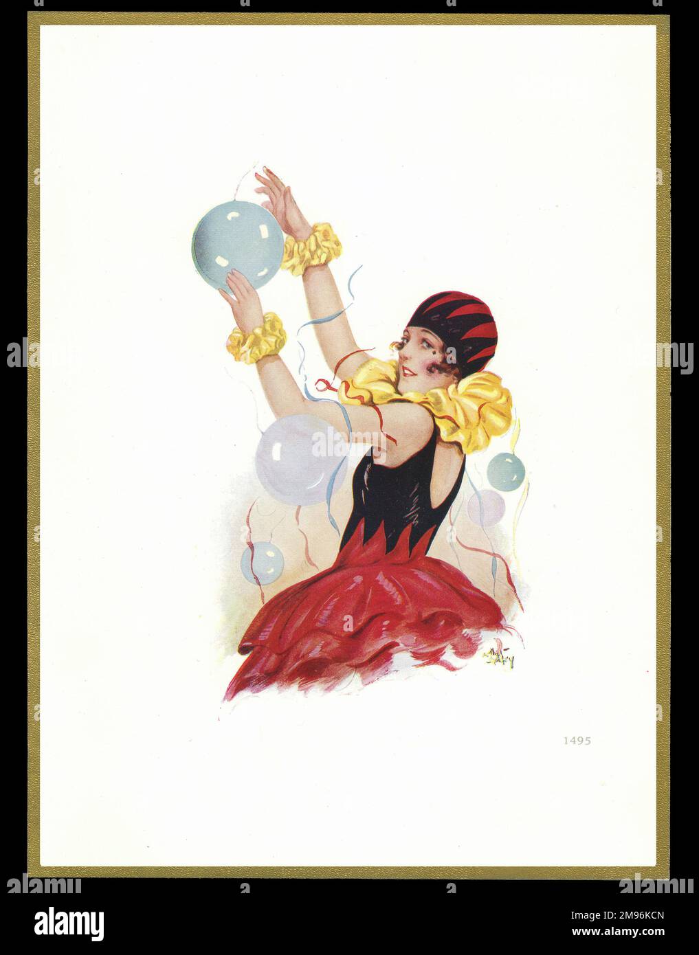 Chocolate box design, featuring a lady in a black and red carnival ...